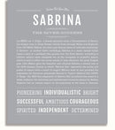 Sabrina | Name Art Print – Name Stories