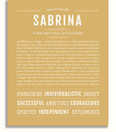 Sabrina | Name Art Print – Name Stories