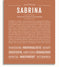Sabrina Personalized Name Meaning Art Prints – Name Stories