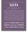 Sacha Personalized Name Meaning Art Prints – Name Stories