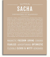 Sacha | Name Art Print – Name Stories