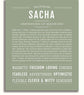 Sacha Personalized Name Meaning Art Prints – Name Stories