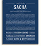 Sacha Personalized Name Meaning Art Prints – Name Stories