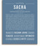 Sacha Personalized Name Meaning Art Prints – Name Stories