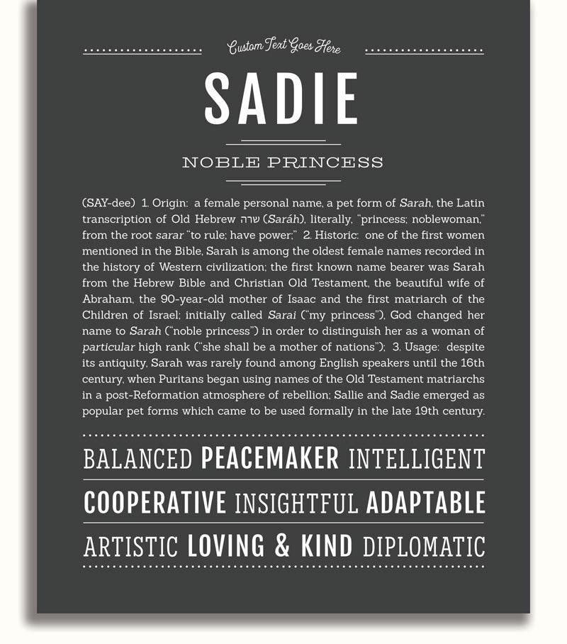 Sadie | Name Art Print – Name Stories