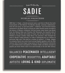 Sadie | Name Art Print – Name Stories