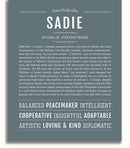 Sadie Personalized Name Meaning Art Prints – Name Stories