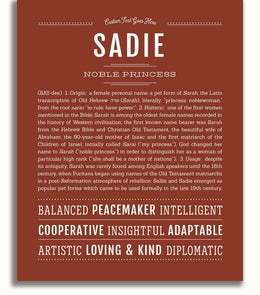 Sadie | Name Art Print – Name Stories