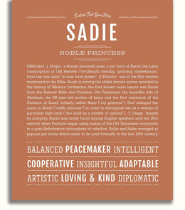 Sadie | Name Art Print – Name Stories