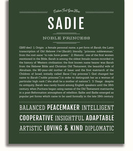 Sadie | Name Art Print – Name Stories