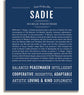 Sadie Personalized Name Meaning Art Prints – Name Stories