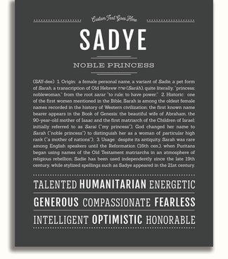 Sadye | Name Art Print – Name Stories