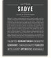 Sadye Personalized Name Meaning Art Prints – Name Stories