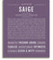 Saige | Name Art Print – Name Stories