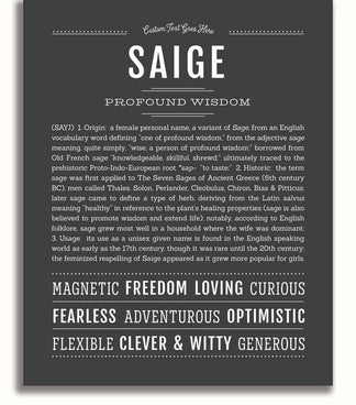 Saige | Name Art Print – Name Stories