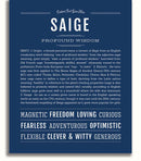 Saige | Name Art Print – Name Stories