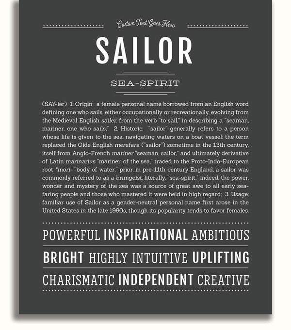 Sailor | Name Art Print - Personalized Custom Gifts – Name Stories