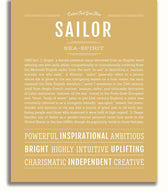 Sailor Personalized Name Meaning Art Prints – Name Stories