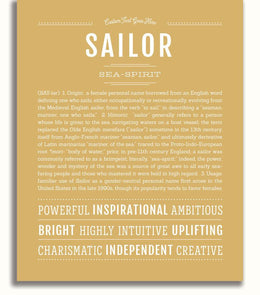 Sailor | Name Art Print – Name Stories
