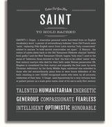 Saint Personalized Name Meaning Art Prints – Name Stories