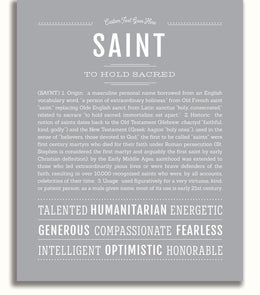 Saint Personalized Name Meaning Art Prints – Name Stories