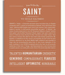 Saint Personalized Name Meaning Art Prints – Name Stories