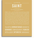 Saint Personalized Name Meaning Art Prints – Name Stories