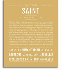 Saint Personalized Name Meaning Art Prints – Name Stories