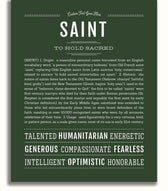 Saint Personalized Name Meaning Art Prints – Name Stories