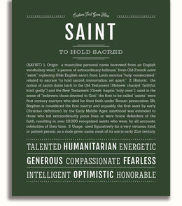 Saint Personalized Name Meaning Art Prints – Name Stories