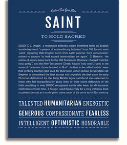 Saint | Name Art Print – Name Stories
