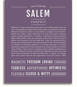 Salem (female) | Name Art Print – Name Stories