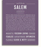 Salem Personalized Name Meaning Art Prints – Name Stories