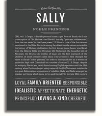 Sally | Name Art Print – Name Stories