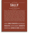 Sally Personalized Name Meaning Art Prints – Name Stories