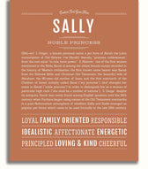 Sally Personalized Name Meaning Art Prints – Name Stories