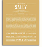 Sally Personalized Name Meaning Art Prints – Name Stories