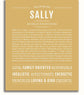 Sally Personalized Name Meaning Art Prints – Name Stories