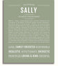 Sally Personalized Name Meaning Art Prints – Name Stories