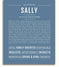 Sally Personalized Name Meaning Art Prints – Name Stories