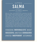 Salma Personalized Name Meaning Art Prints – Name Stories