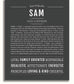 Sam Personalized Name Meaning Art Prints – Name Stories
