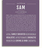 Sam Personalized Name Meaning Art Prints – Name Stories