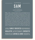 Sam Personalized Name Meaning Art Prints – Name Stories
