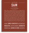 Sam Personalized Name Meaning Art Prints – Name Stories