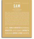 Sam Personalized Name Meaning Art Prints – Name Stories