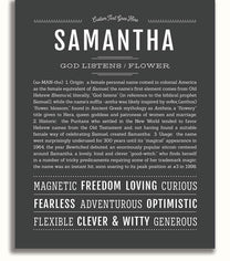 Samantha | Name Art Print – Name Stories