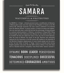 Samara | Name Art Print – Name Stories