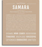 Samara Personalized Name Meaning Art Prints – Name Stories