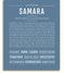 Samara Personalized Name Meaning Art Prints – Name Stories